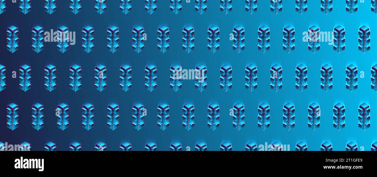 Isometric technology towers simple pattern Stock Vector Image & Art - Alamy