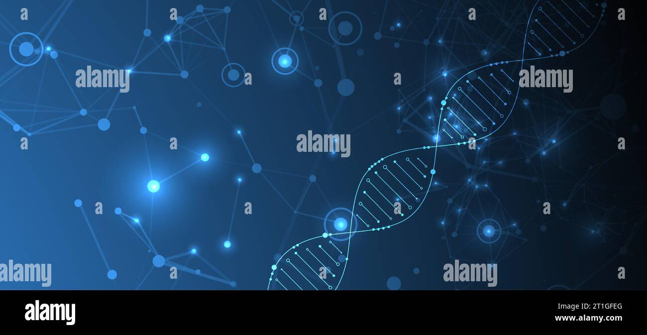 Science template, wallpaper or banner with a DNA molecules. Vector ...