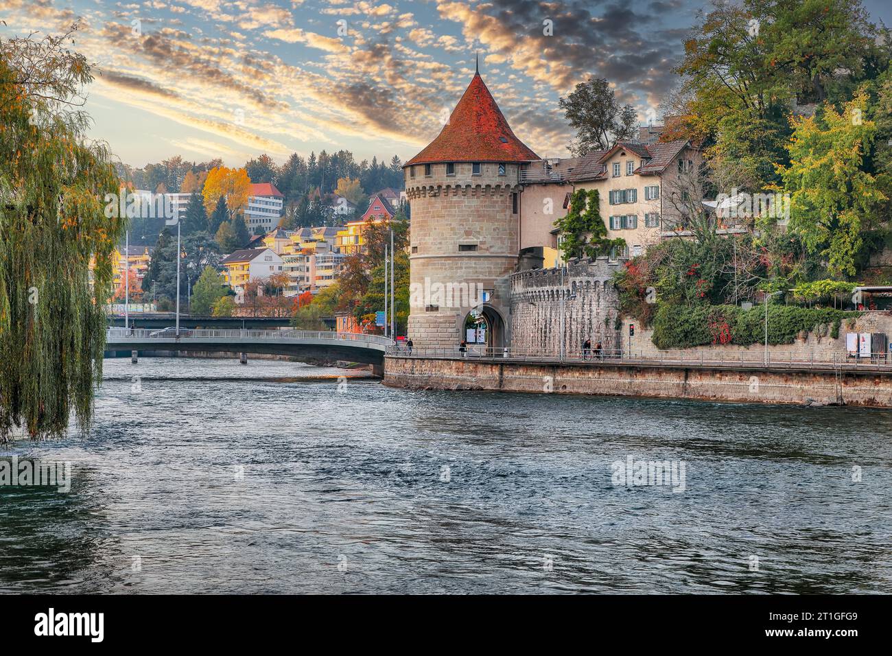 Outstanding historic city center of Lucerne with famous buildings and ...