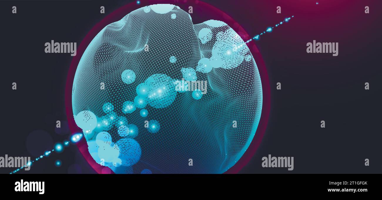 Abstract sphere background with waves. 3D surface Stock Vector Image ...
