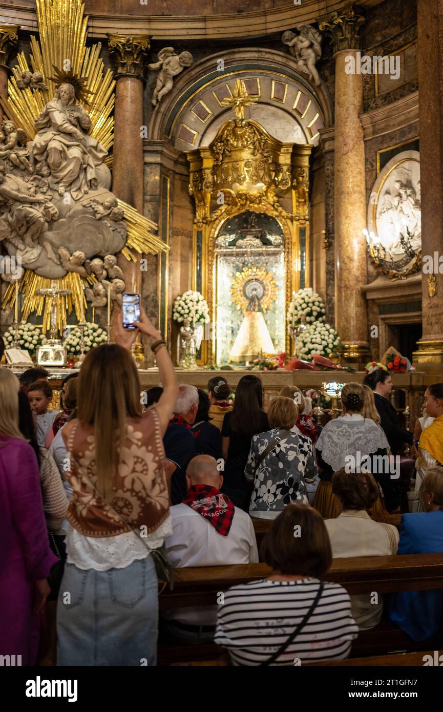 Believers inside the Cathedral-Basilica of Our Lady of the Pillar ...