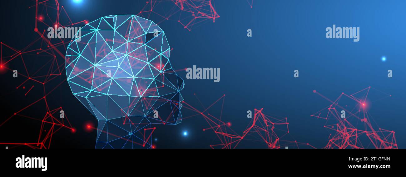 Artificial Intelligence concept. Creative brain concept background ...