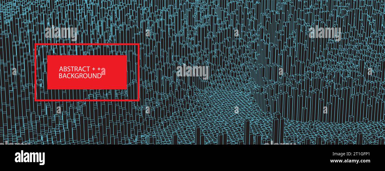 Square pattern. Wireframe landscape background. Futuristic vector ...