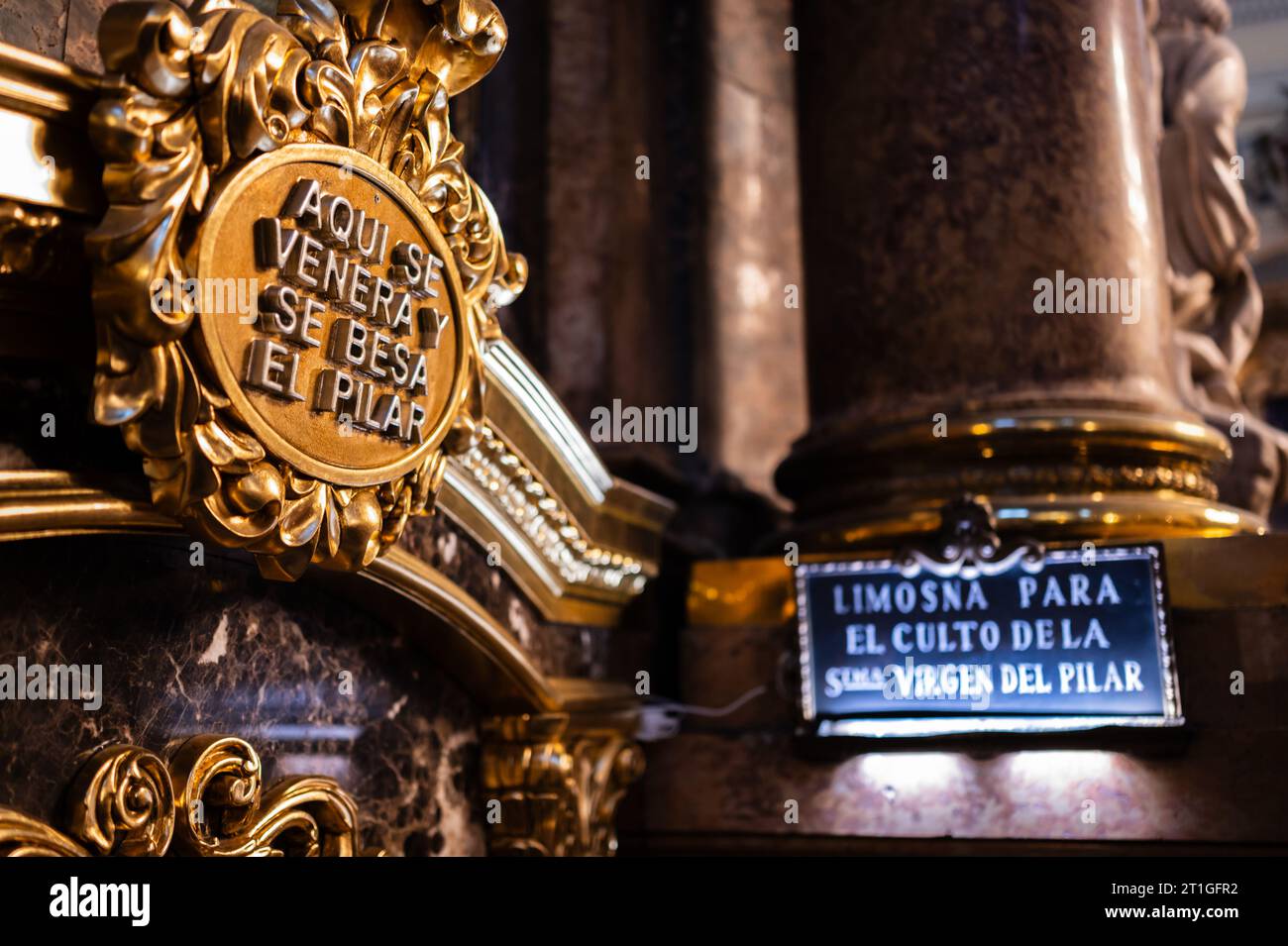 Worshipers kissing the pillar inside the Cathedral-Basilica of Our Lady ...