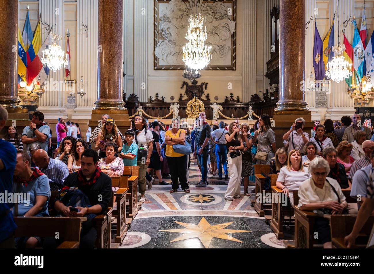 Believers inside the Cathedral-Basilica of Our Lady of the Pillar ...