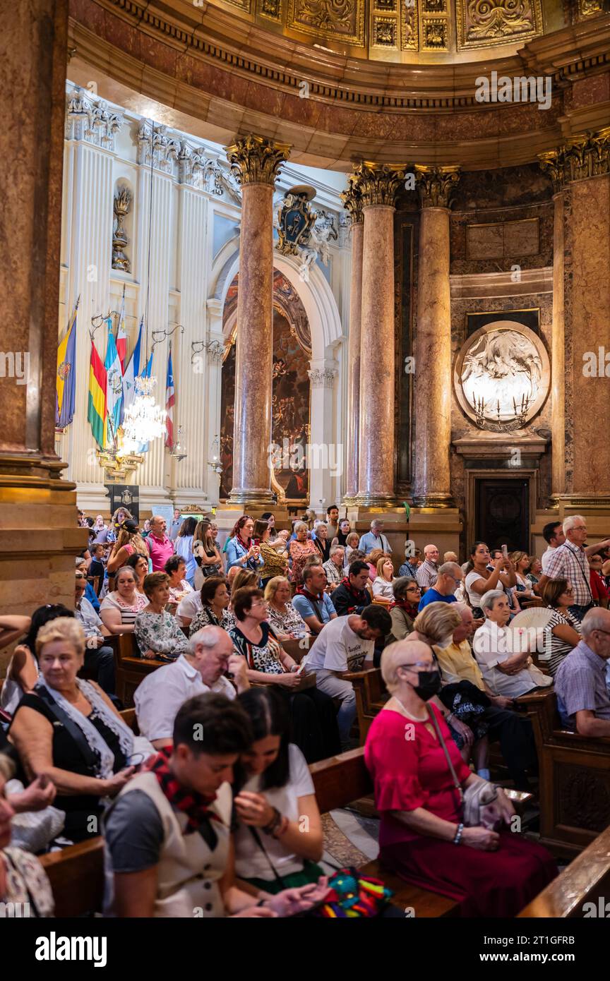 Believers inside the Cathedral-Basilica of Our Lady of the Pillar ...