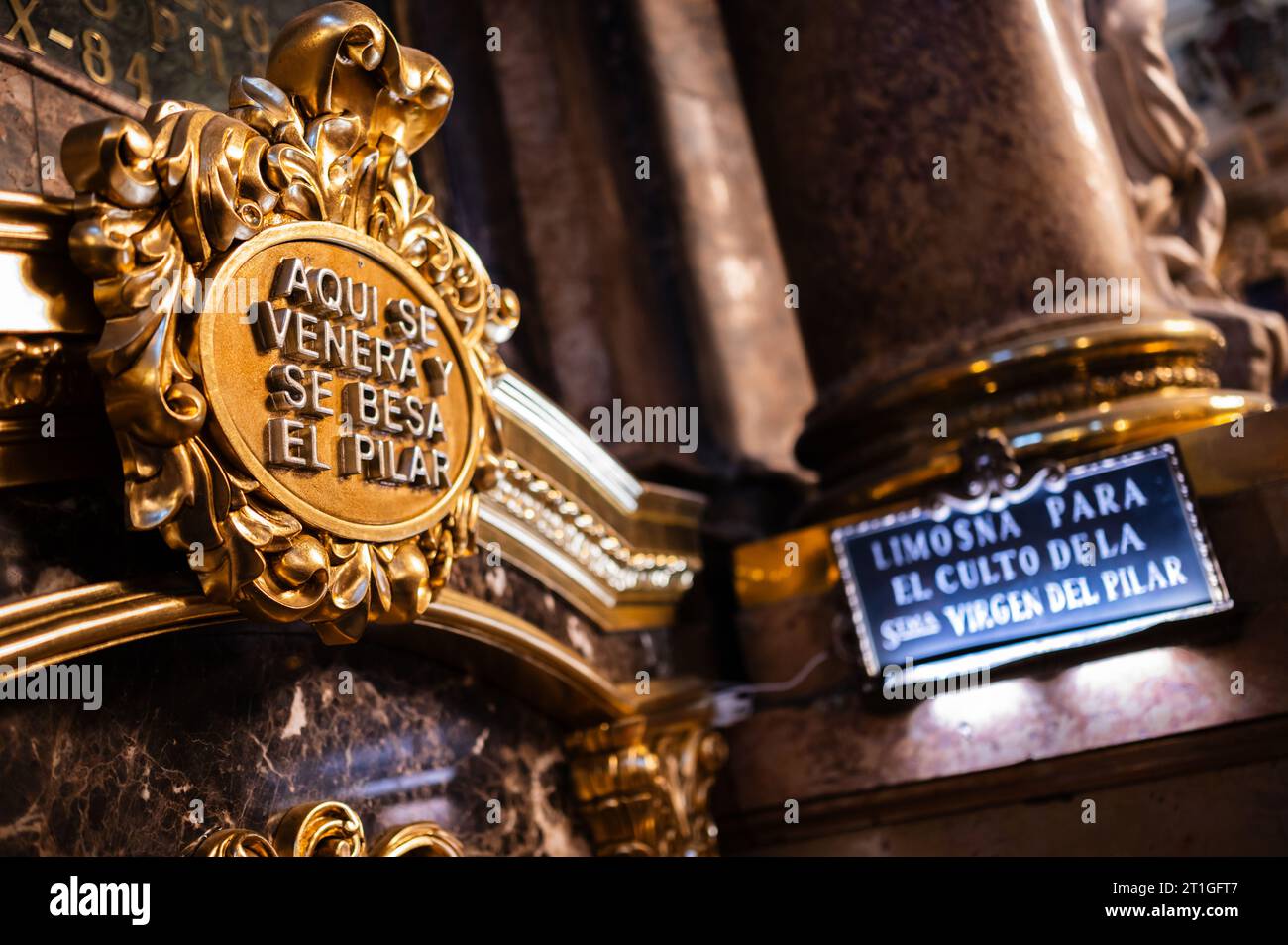 Worshipers kissing the pillar inside the Cathedral-Basilica of Our Lady ...
