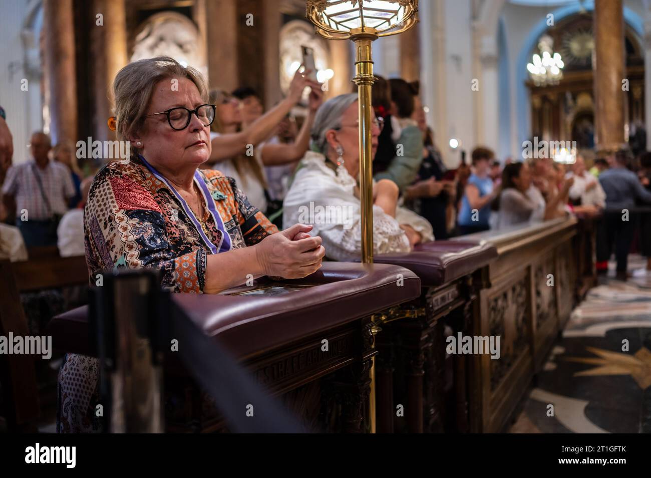 Believers inside the Cathedral-Basilica of Our Lady of the Pillar ...