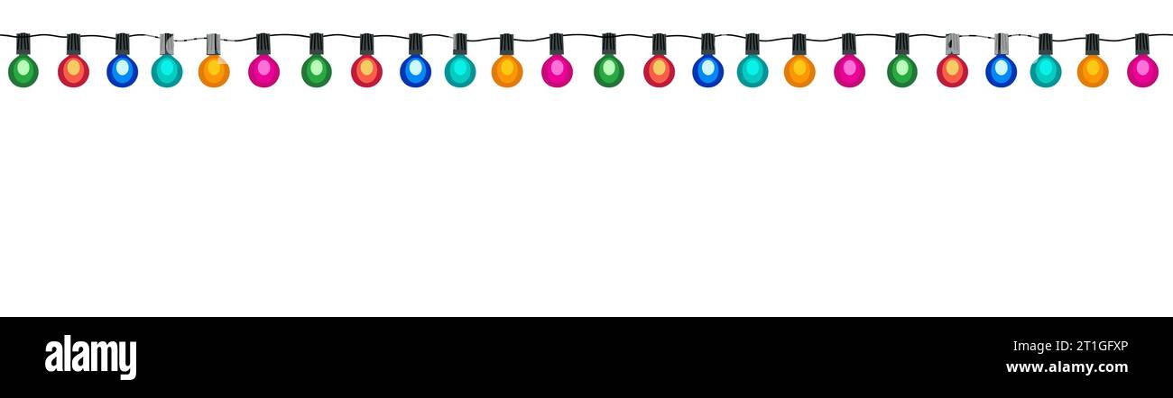 Christmas light border seamless pattern vector art Stock Vector Image ...