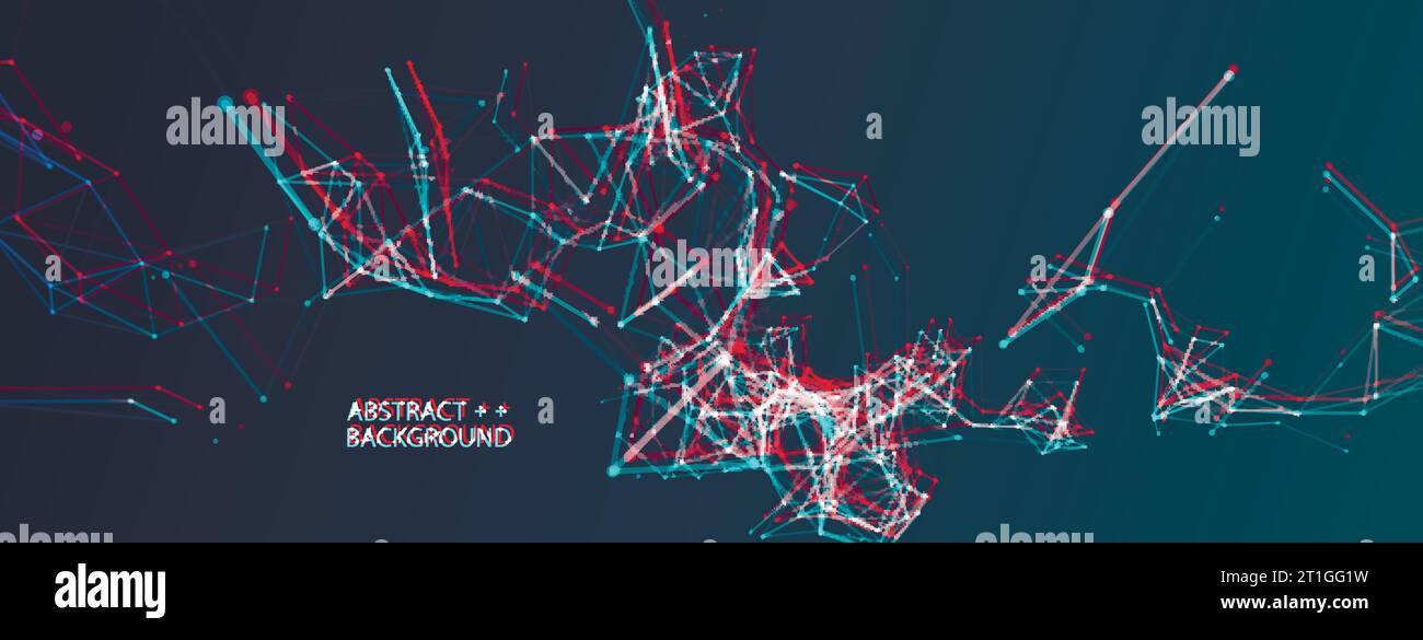 Abstract polygonal vector science background with connecting dots and ...