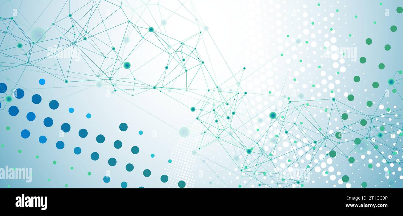 Abstract Polygonal Vector Background With Connecting Dots And Lines Digital Data Visualization