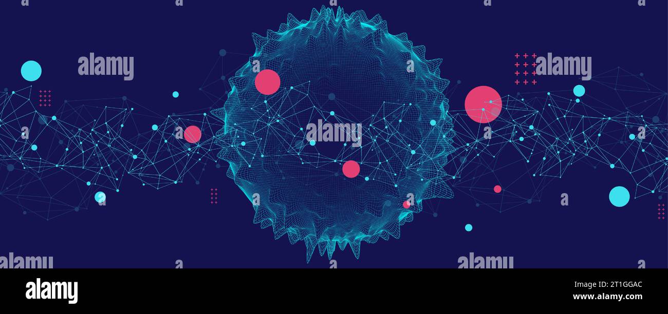 Abstract sphere background with plexus effect. 3D surface Stock Vector Image & Art - Alamy