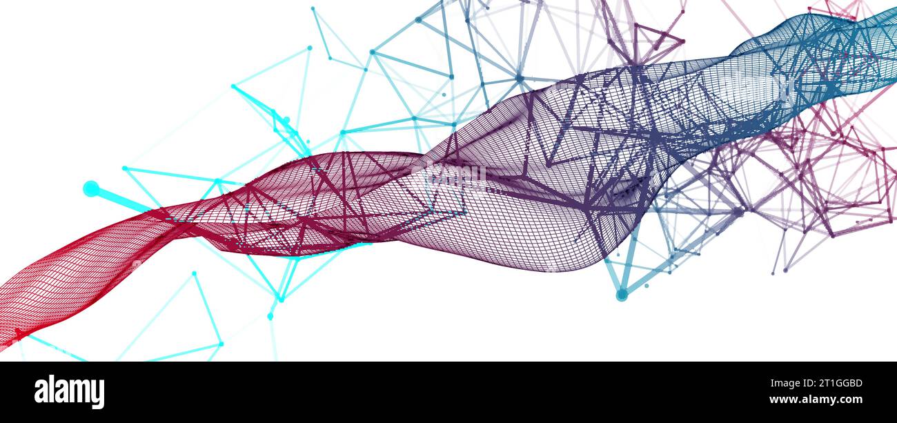 Polygonal science background with connecting dots and lines. Digital ...