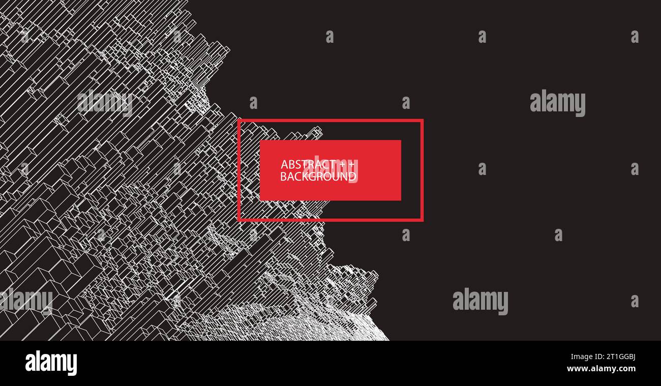 Square pattern. Wireframe landscape background. Futuristic vector ...