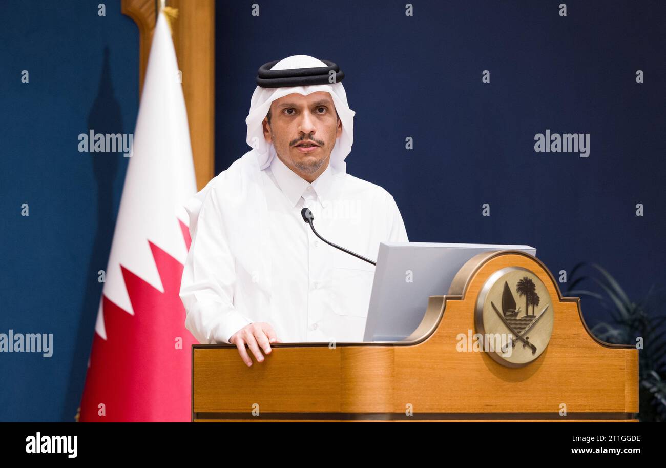 Doha, Qatar. 13th Oct, 2023. U.S. Secretary of State Antony Blinken ...