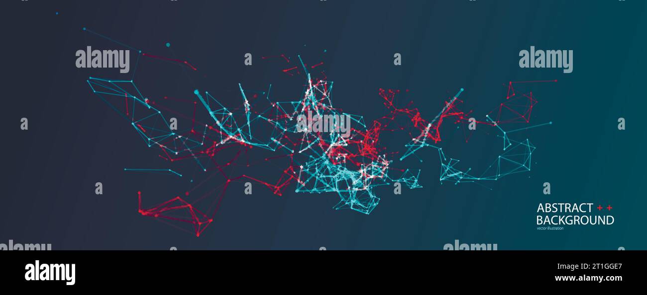 Abstract polygonal vector science background with connecting dots and ...
