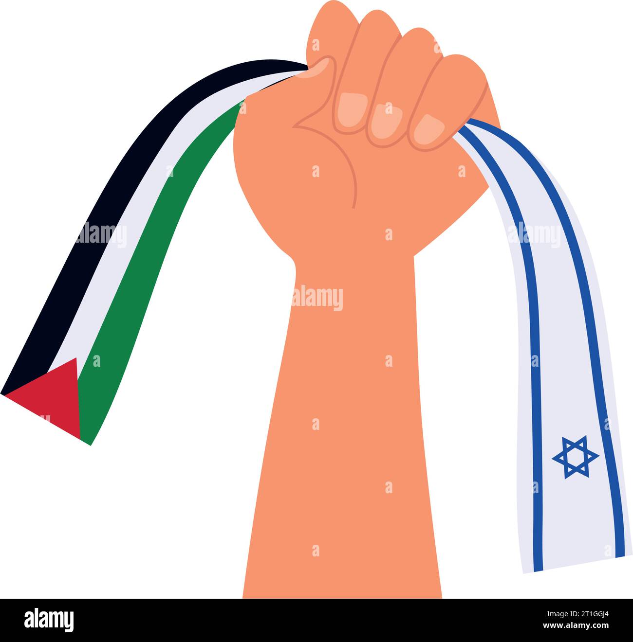 palestine and israel flags with hand fist Stock Vector Image & Art - Alamy