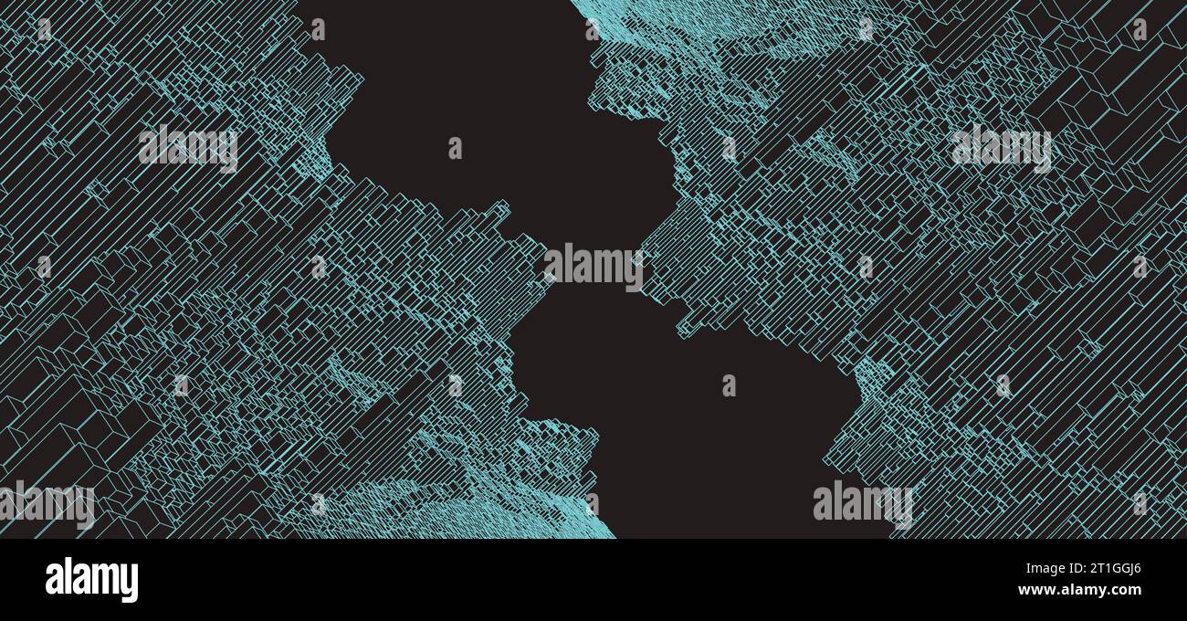 Square pattern. Wireframe landscape background. Futuristic vector ...