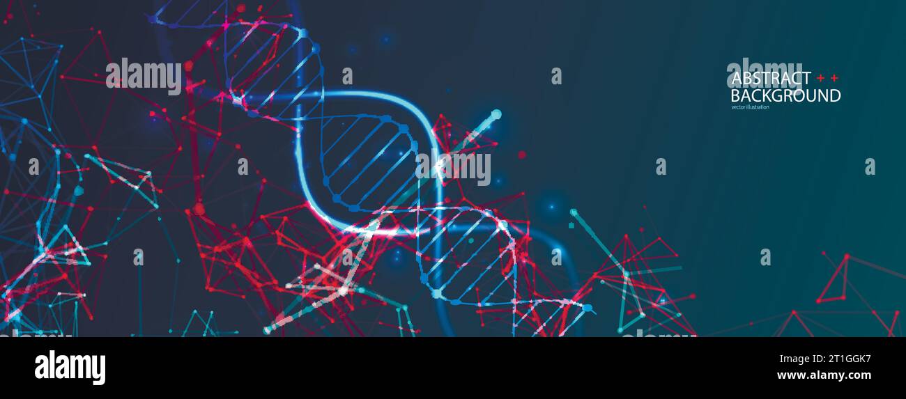 Science template, wallpaper or banner with a DNA molecules. Vector ...