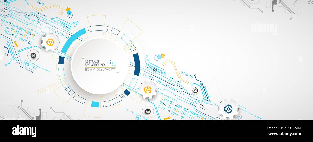 Vector illustration, Hi-tech digital technology and engineering theme ...