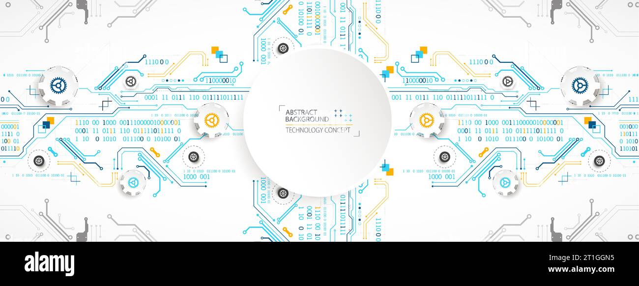 Vector illustration, Hi-tech digital technology and engineering theme ...