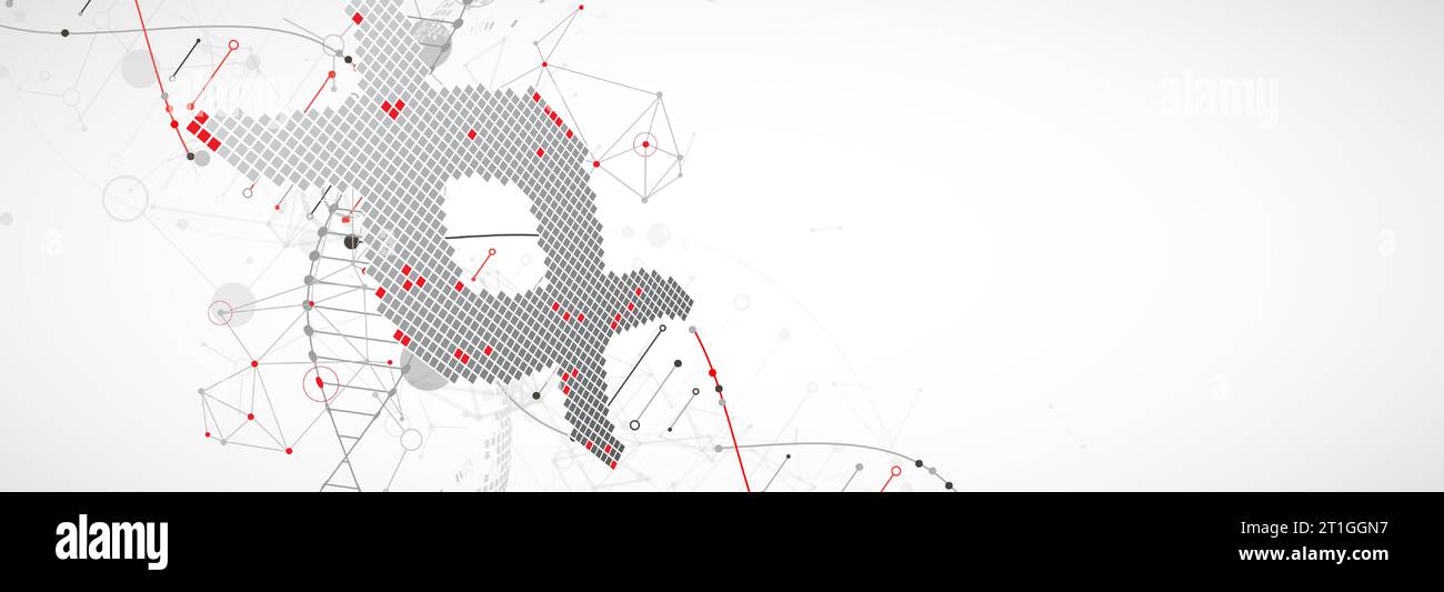 Science template, abstract background with a 3D DNA molecules. Vector ...