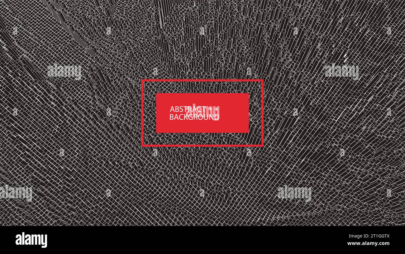 Square pattern. Wireframe landscape background. Futuristic vector ...