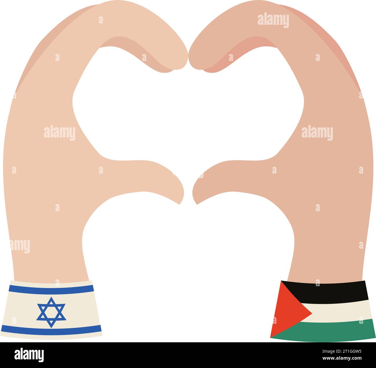 israel and palestine flags in hands forming heart Stock Vector Image ...