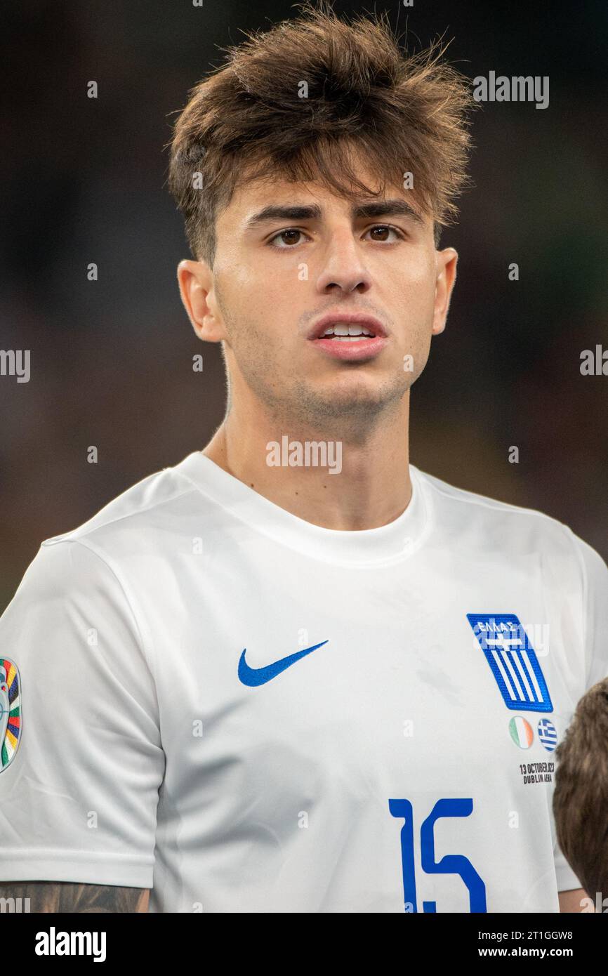 Dublin, Republic Of Ireland. 13th Oct, 2023. Lazaros Rota of Greece ...