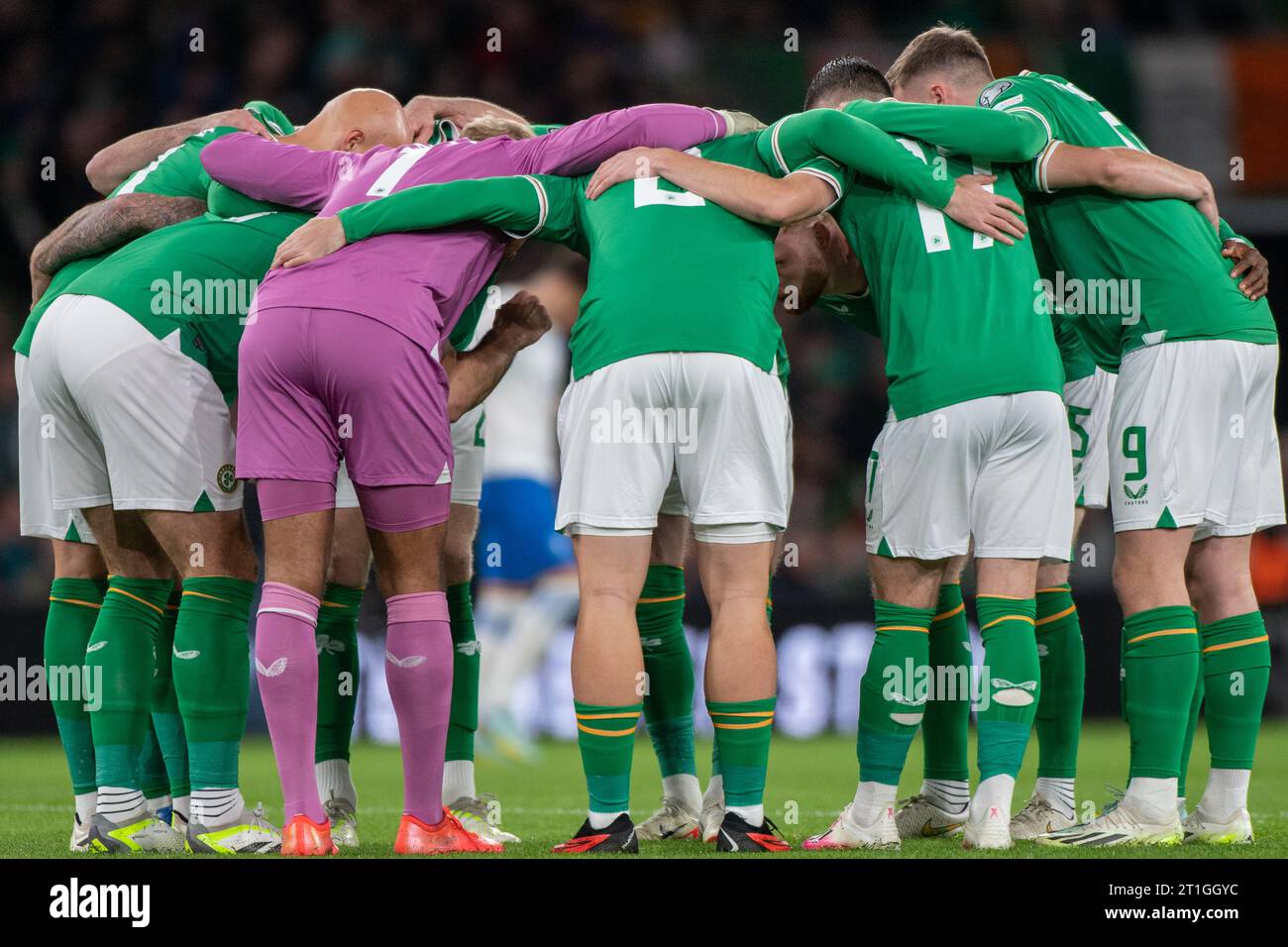 Dublin, Republic Of Ireland. 13th Oct, 2023. The Irish team during the ...