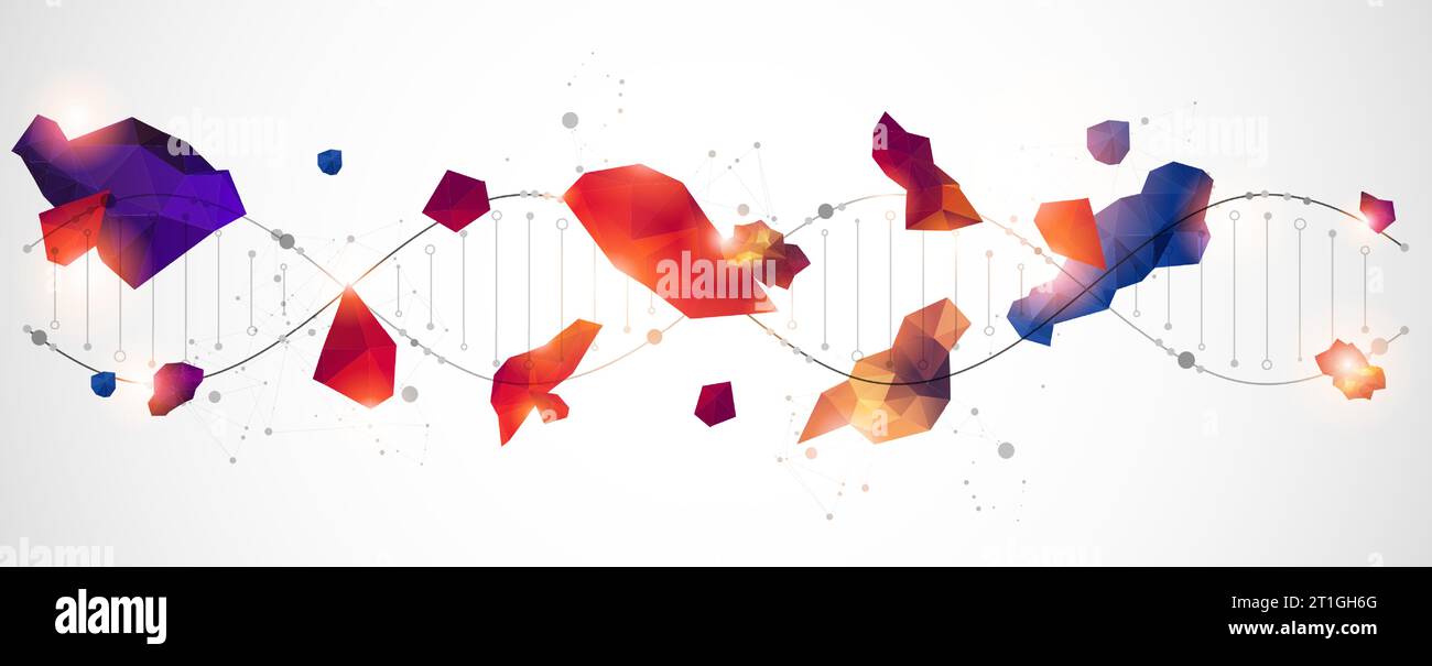 DNA molecules science template, abstract background. Vector ...