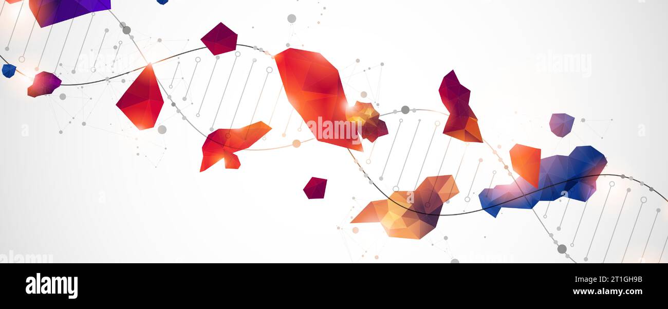 DNA molecules science template, abstract background. Vector ...