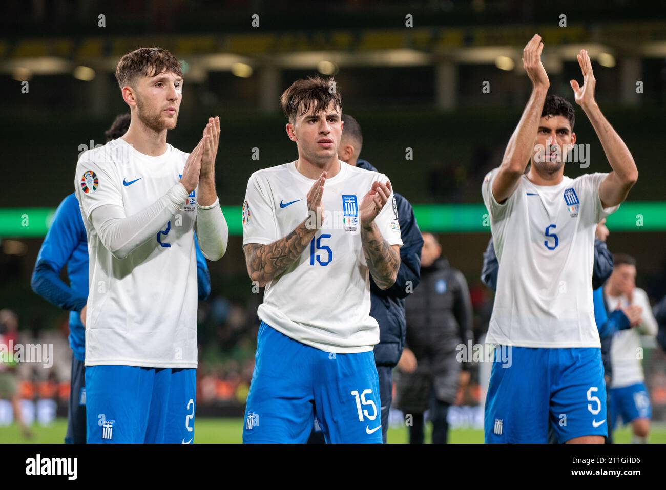 Dublin, Republic Of Ireland. 13th Oct, 2023. The Greek players ...