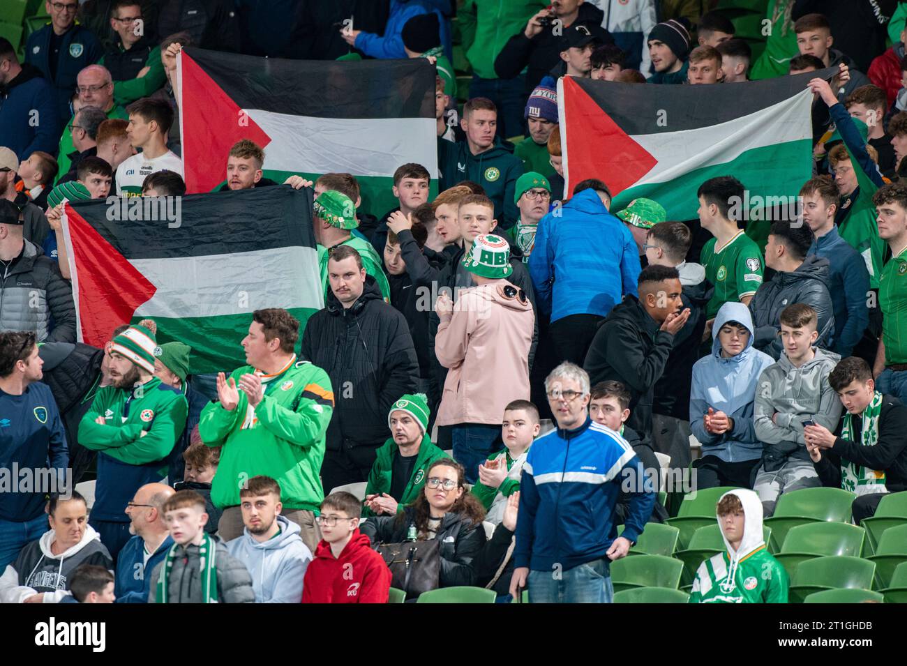 Dublin, Republic Of Ireland. 13th Oct, 2023. The Irish fans with ...