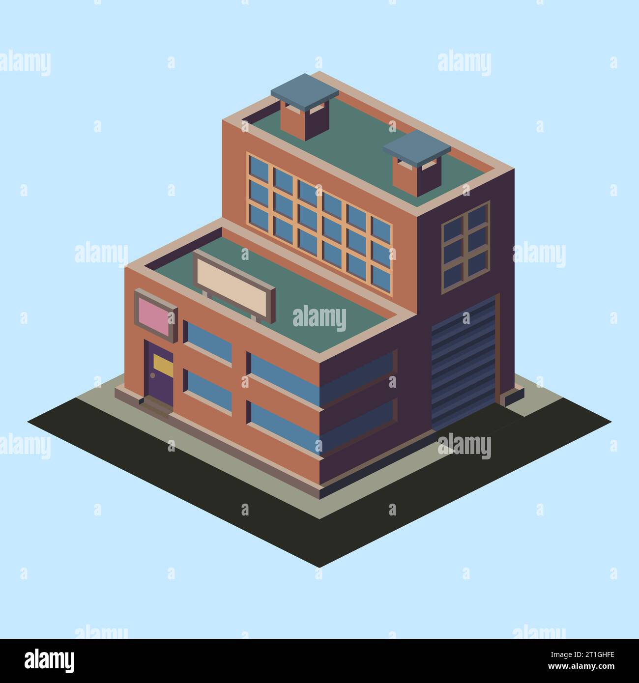 Isometric multi-storey building, vector illustration Stock Vector Image ...