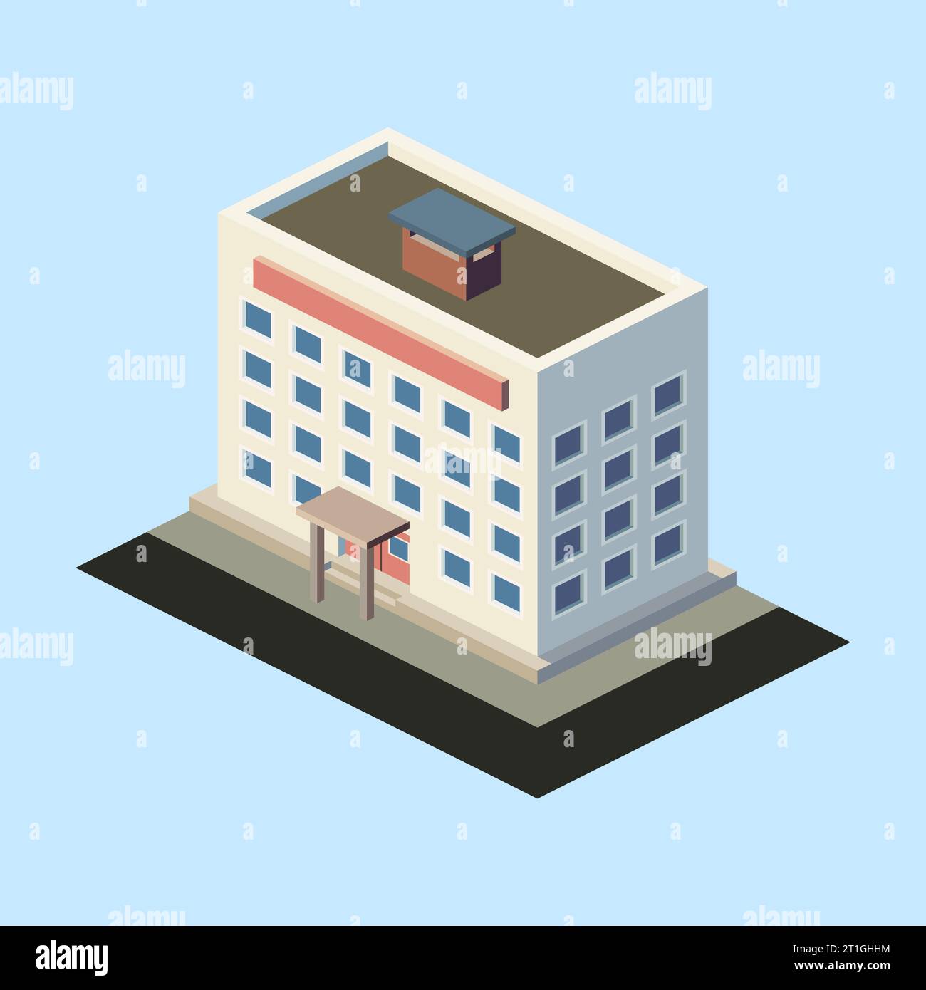 Isometric multi-storey building, vector illustration Stock Vector Image & Art - Alamy