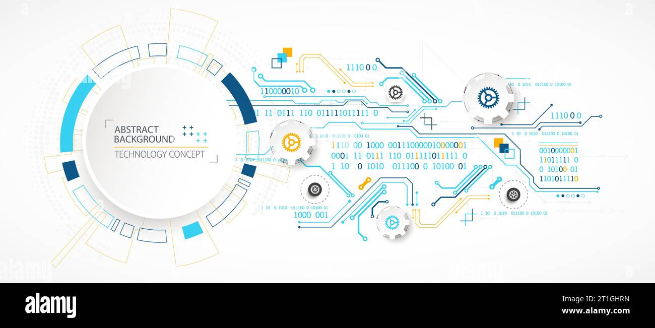 Vector illustration, Hi-tech digital technology and engineering theme ...