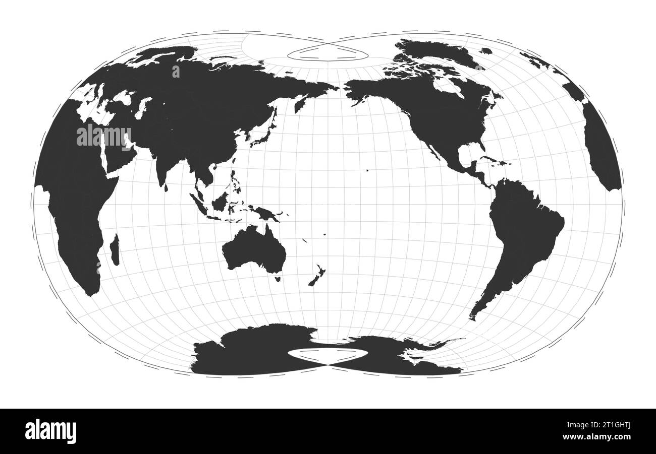 Vector world map. Laskowski tri-optimal projection. Plain world ...