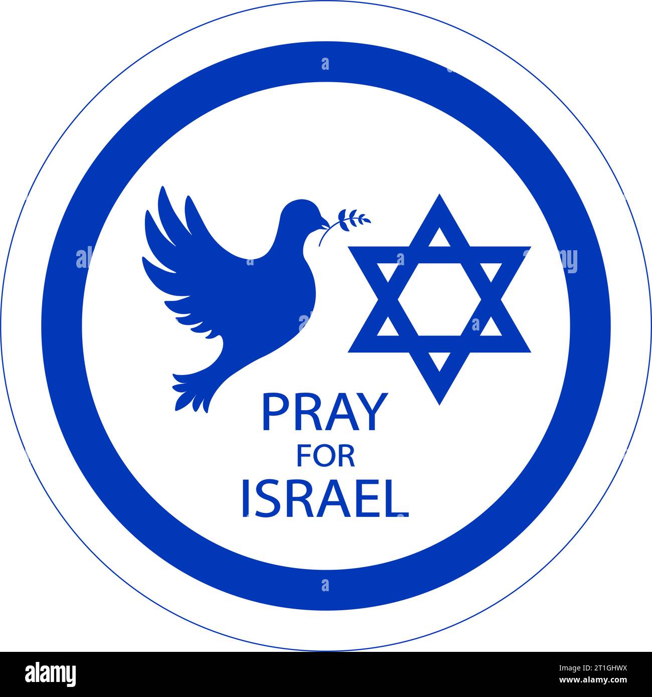 Pray for Israel round sticker. Stop the war. Save Israel. Peace dove ...