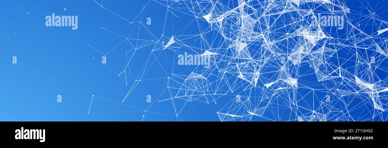 Cover template for science and technology presentation. Plexus style ...