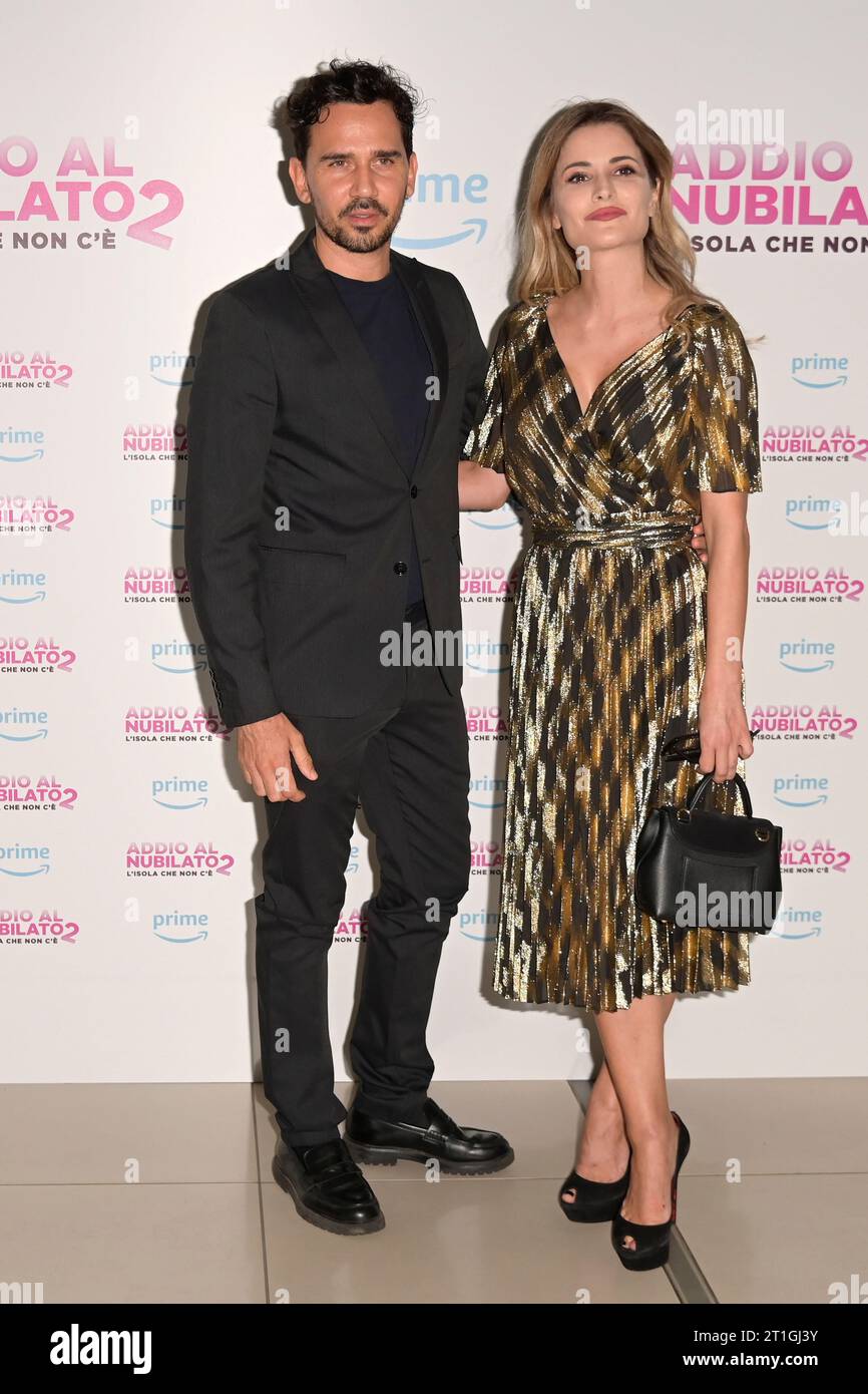 Rome, Italy. 13th Oct, 2023. Marco Stabile (l) and Giulia Elettra ...