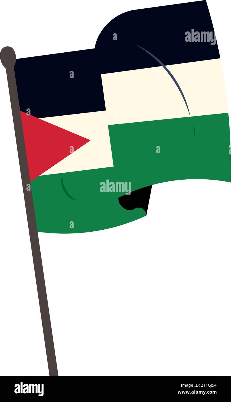 Palestine flag pole Stock Vector Images - Alamy