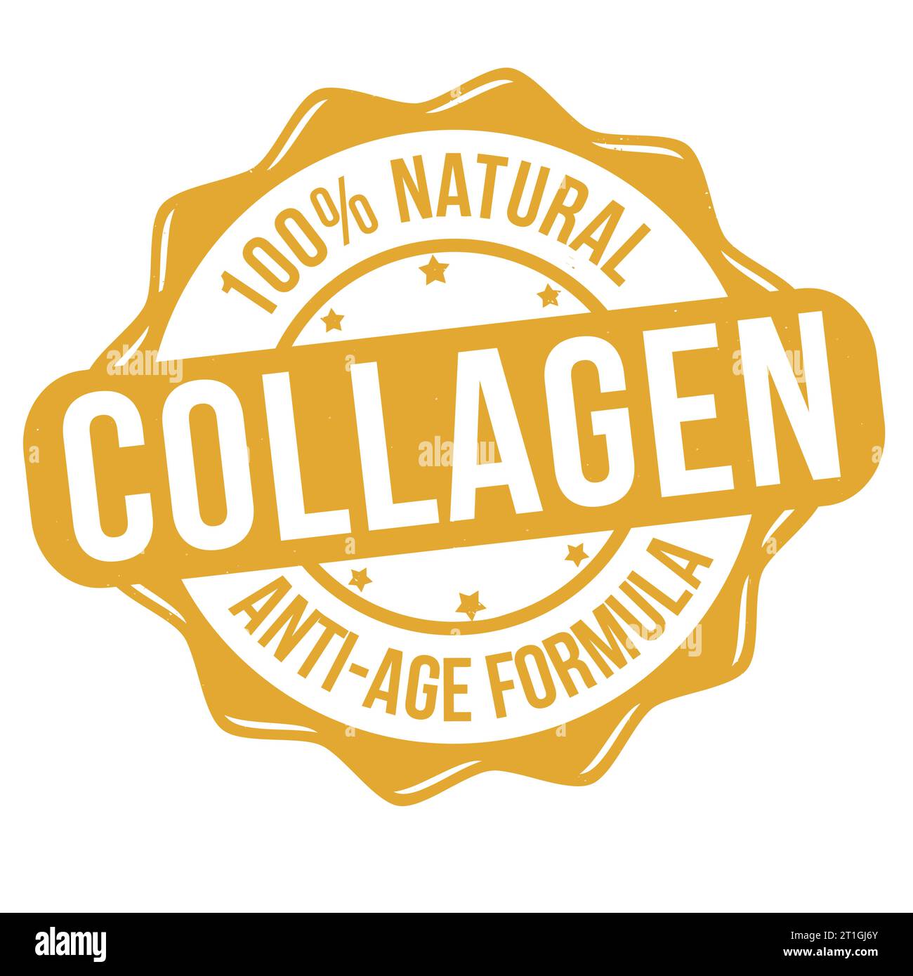 Collagen label or stamp on white background, vector illustration Stock ...