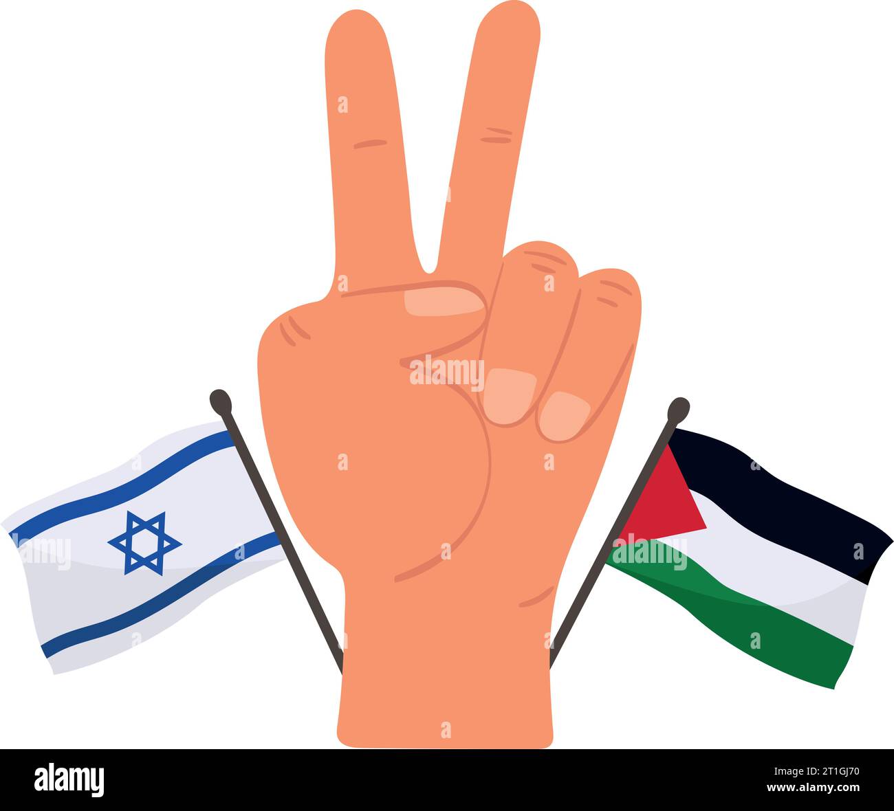 israel and palestine flags with peace hand Stock Vector Image & Art - Alamy
