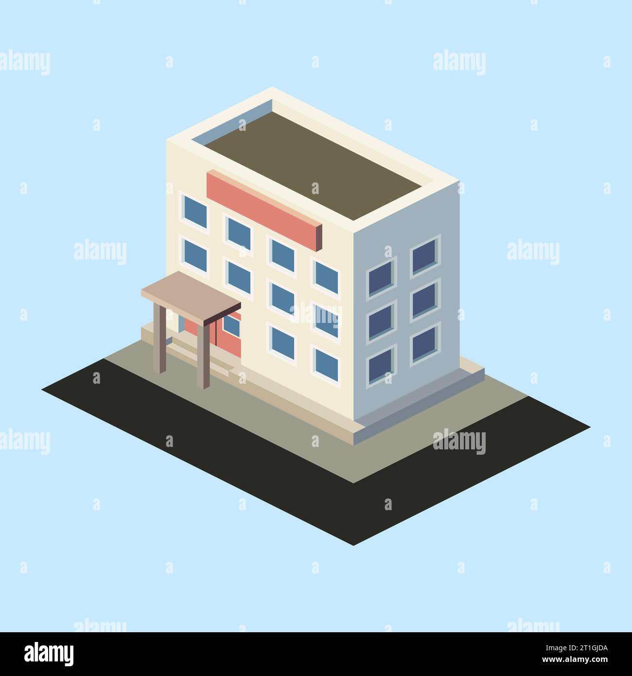 Isometric multi-storey building, vector illustration Stock Vector Image ...