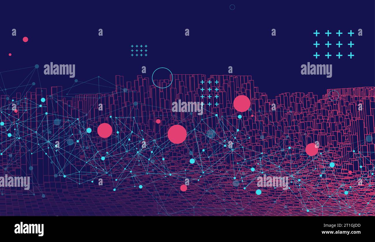 Square pattern. Wireframe background. Futuristic vector illustration ...