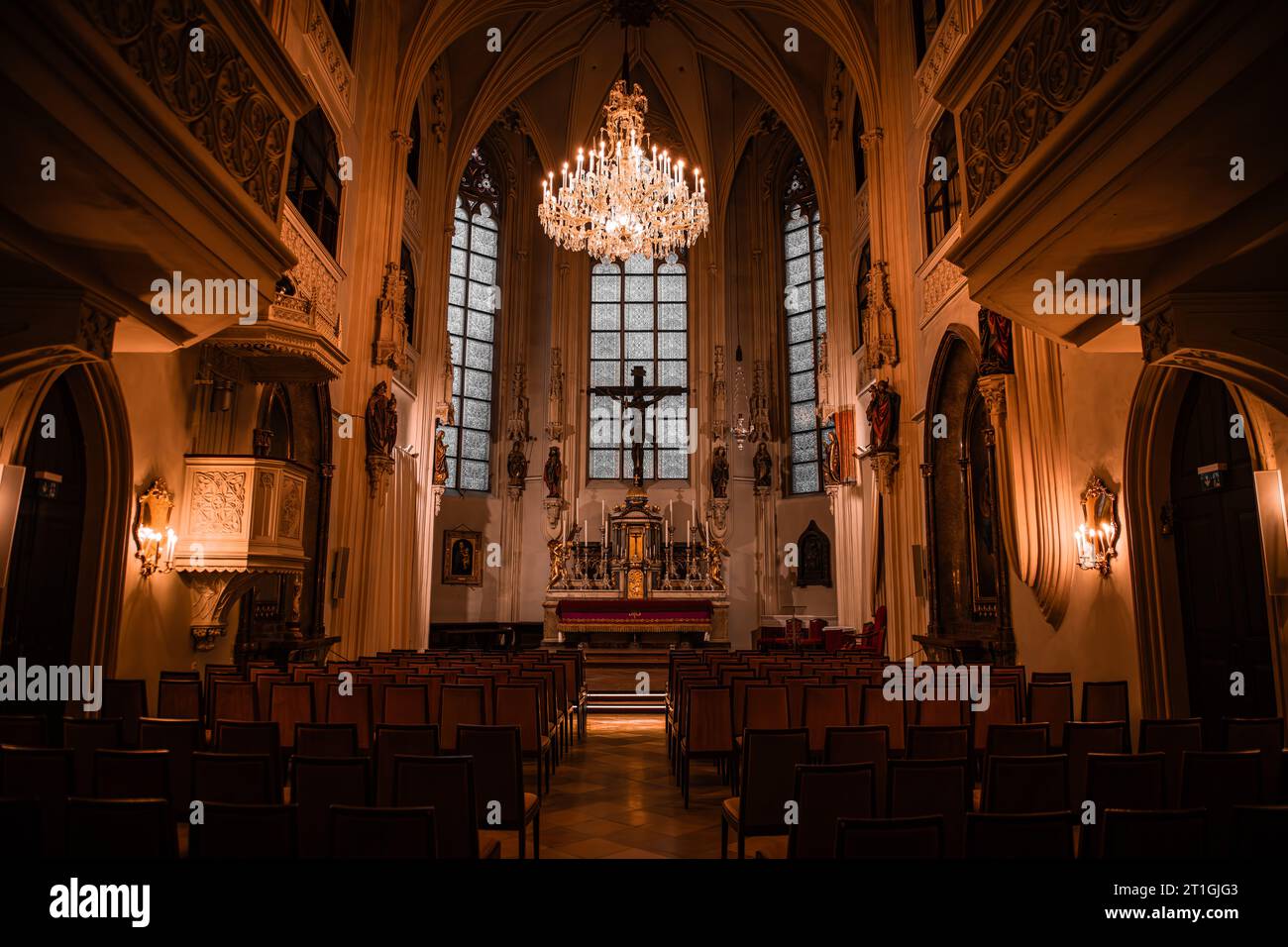A beautiful, ornate chapel located in the Wiener Hofburg palace in ...