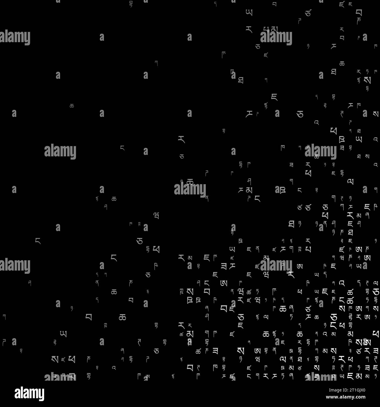 Amazing matrix background in grey colors. Grid of random Tibetan ...