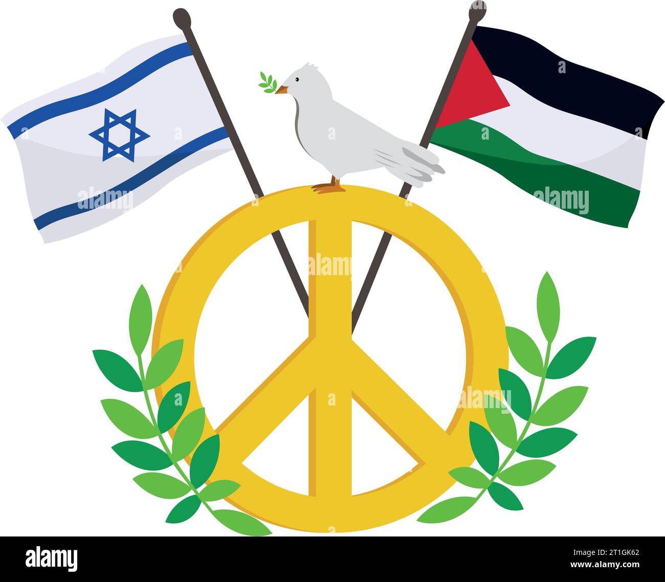 palestine and israel flags with peace emblem Stock Vector Image & Art ...