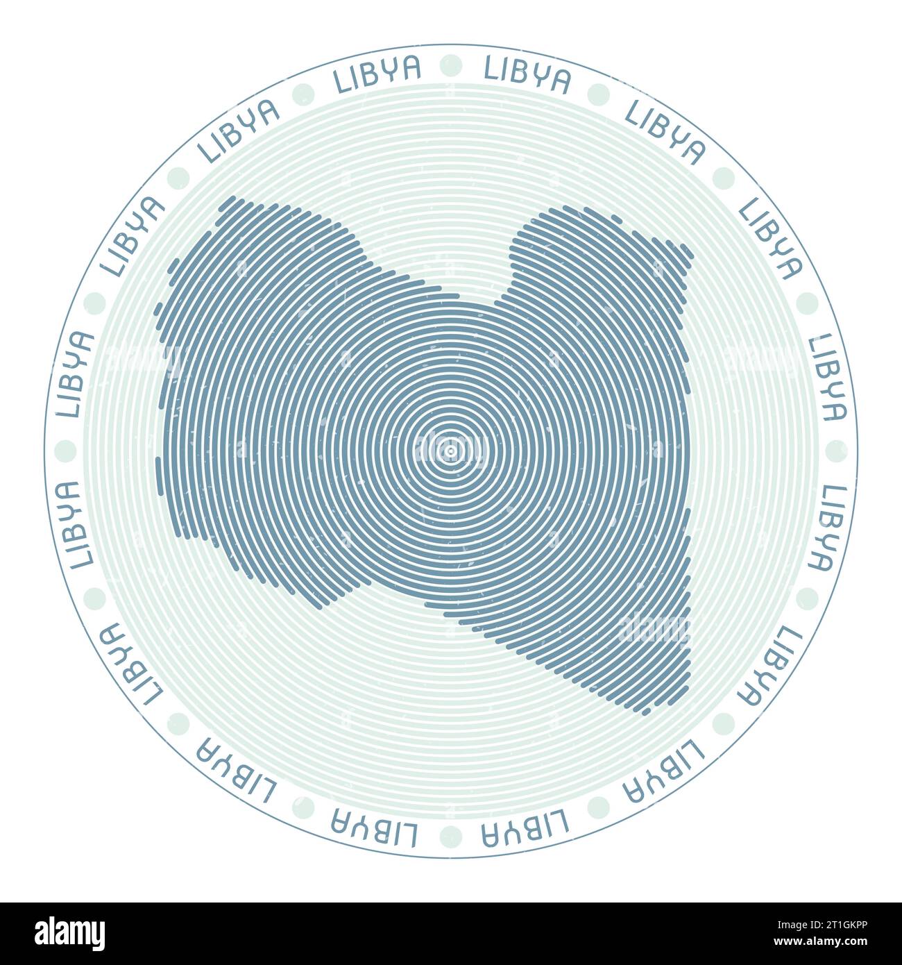 Libya shape radial arcs. Country round icon. Libya logo design poster ...